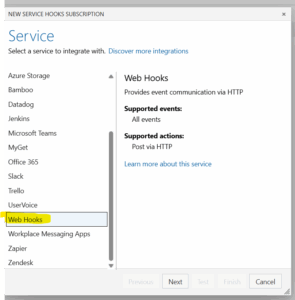 Accessing Azure DevOps with Webhooks – BetaRover Inc